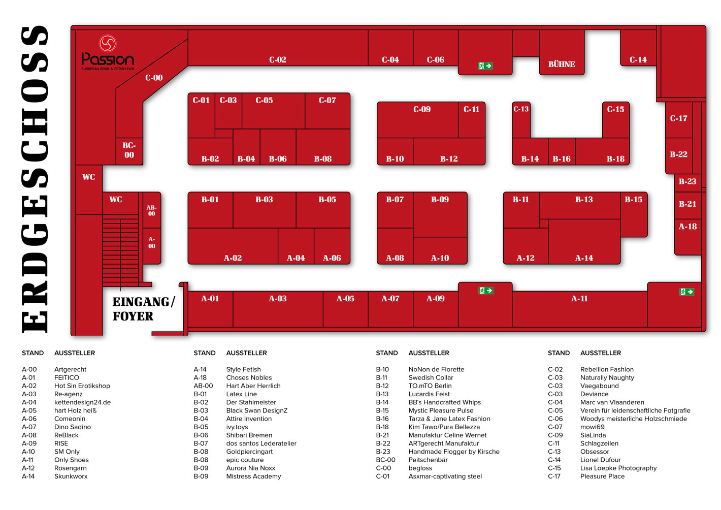 Floor plan - Passion Messe Hamburg - European BDSM & Fetish Fair